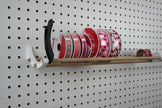 Tape and ribbon organizer for pegboard - end cap bracket. Stop your ro ...