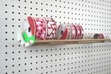 Tape and ribbon organizer for pegboard - end cap bracket. Stop your ro ...